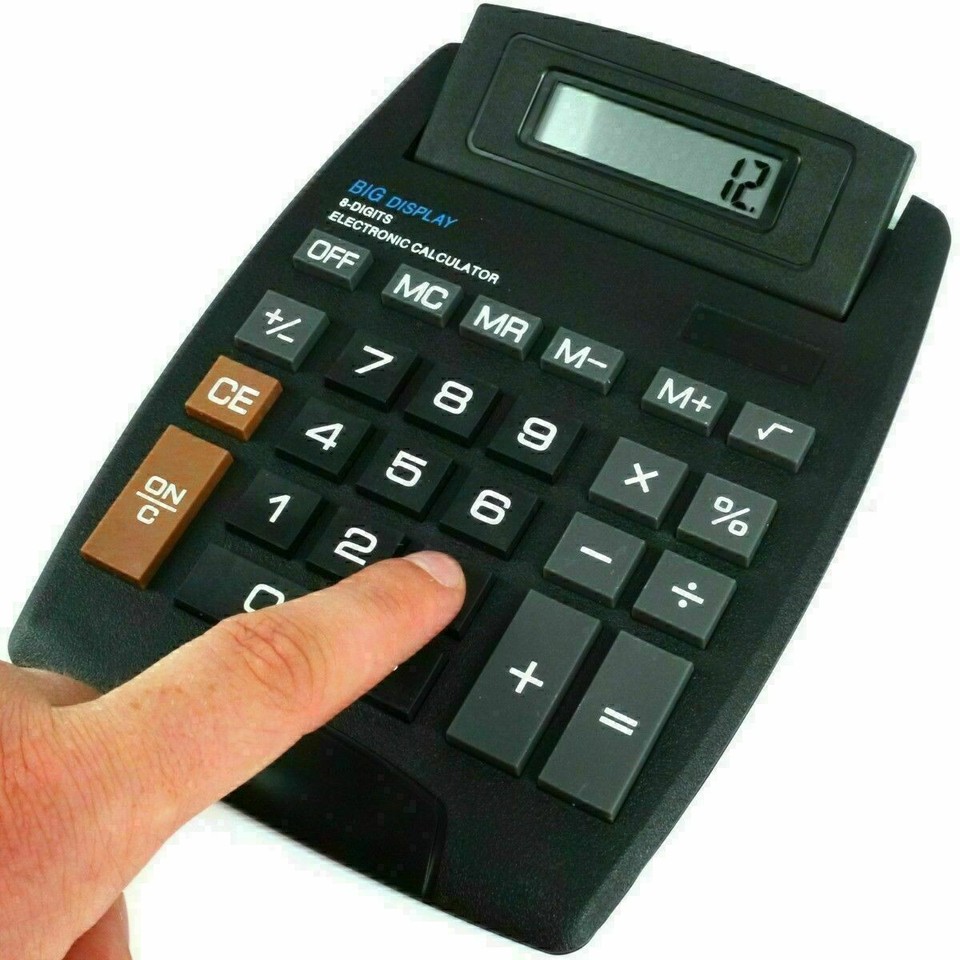 1x Jumbo Calculator 8 Digits Large Buttons School Office Desk Tilt Pop ...