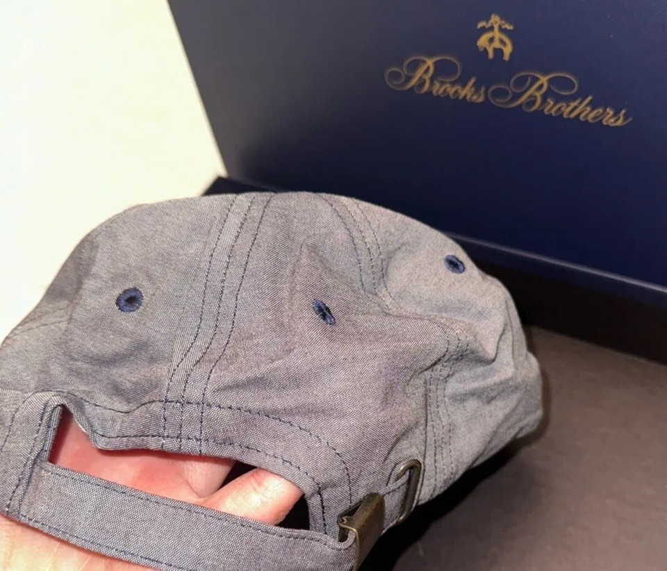 Brooks Brothers L/XL “Red Fleece” Denim Gray Baseball Cap 100% Cotton ...