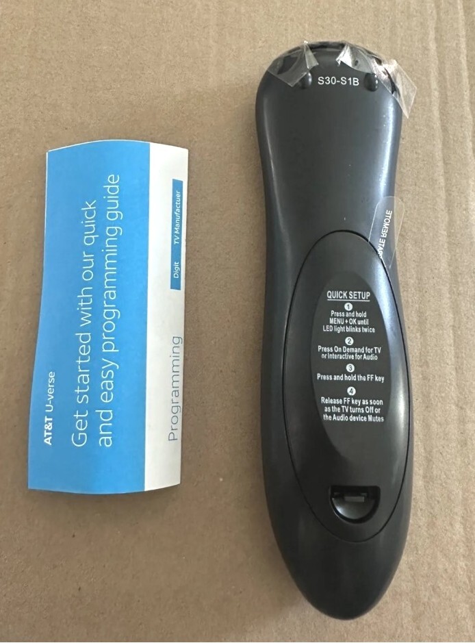 AT&T U-Verse S30-S1B Programmable IR Universal Remote Control for sale ...