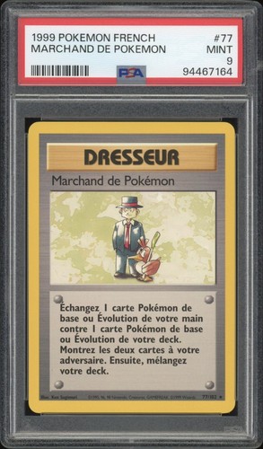 1999 Pokemon FRENCH Unlimited Base Set Marchand de Pokémon 77/102 PSA 9 ...