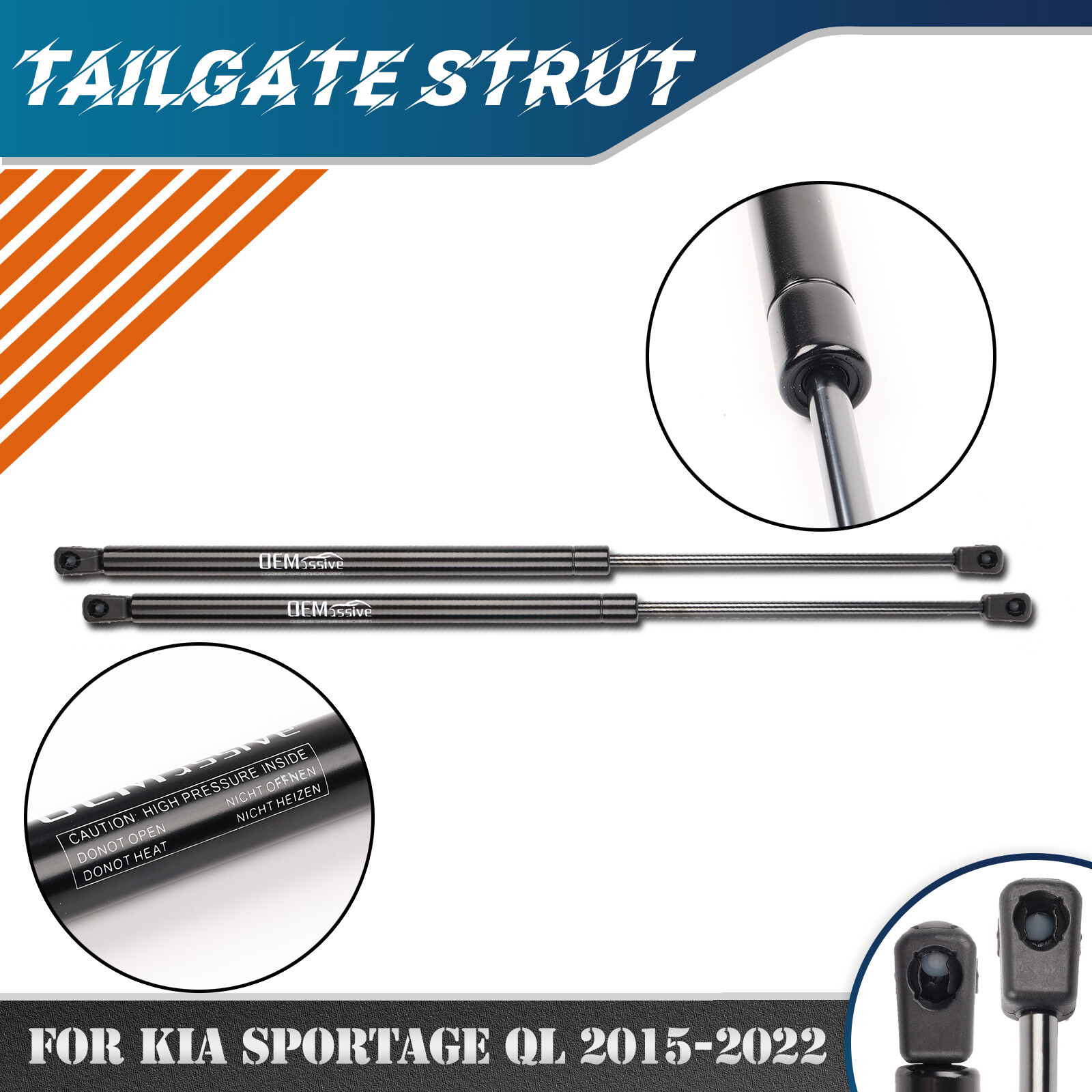 2x Tailgate Boot Gas Struts Springs For KIA SPORTAGE IV MK4 QL QLE 2015 ...