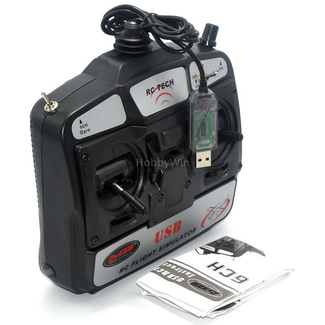 Dynam 6ch USB RC Flight Simulator 6 Channel Mode 2 Airplane Helicopter ...