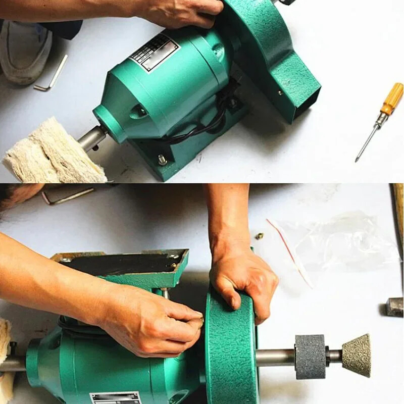 850W Double Head Polisher Polishing Machine Leather RepairShoePolishing ...