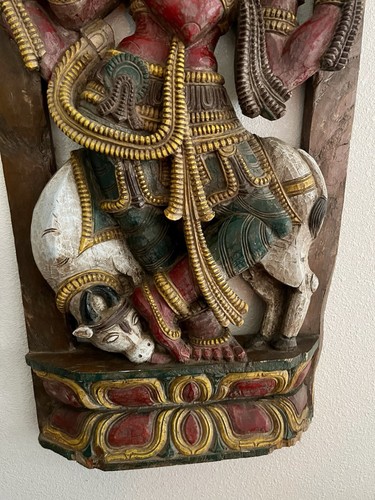 “Red Krishna” Carved Wooden Sculpture, Painted (200+ Years Old) | eBay