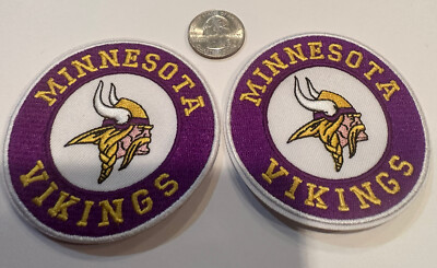 (2)-Minnesota Vikings vintage Style embroidered iron on Patches 3”x 3 ...