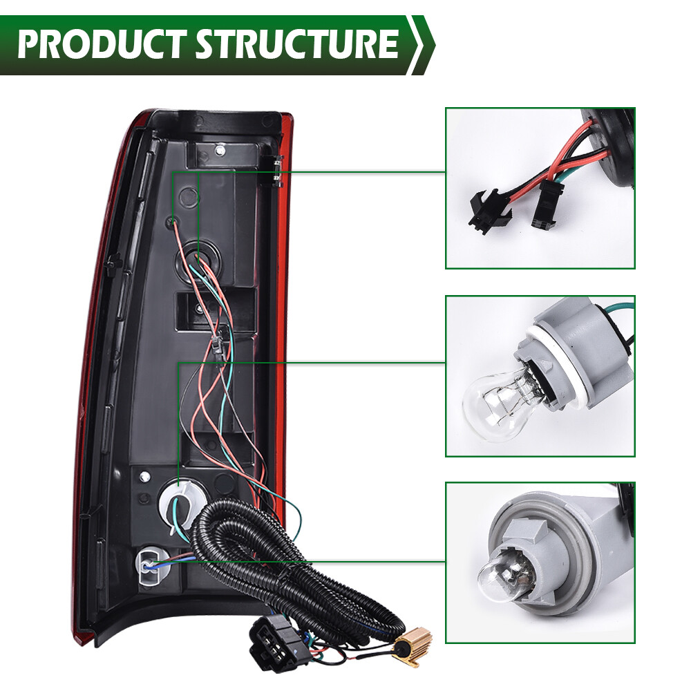 LED Tube Tail Lights Brake Lamps Red Fit For 99-06 Chevy Silverado GMC ...