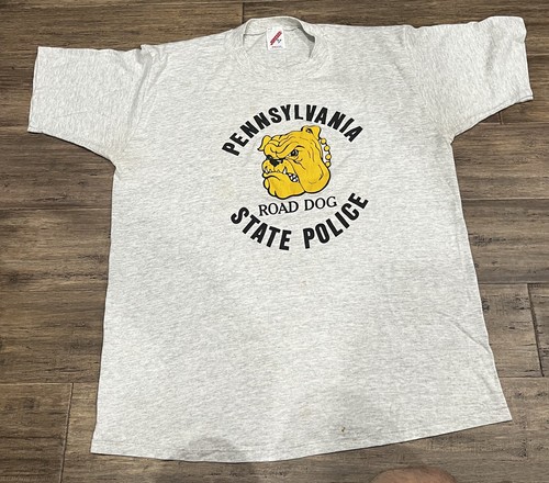 Vintage Pennsylvania Road Dog State Police T-Shirt Bulldog Bully Size ...