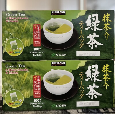 2 Packs Kirkland Signature ORGANIC Japanese Green Tea 100 Bags Each ...