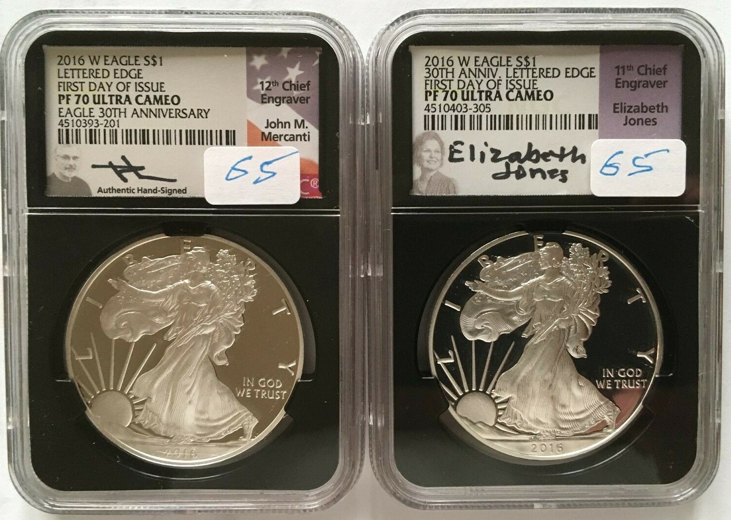 2016-W PROOF AMERICAN SILVER EAGLE SET OF 2 COINS NGC PF70 FDI | eBay