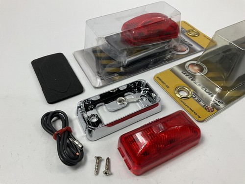 (2) Pilot NV-5096R Mini 4"x1" Rectangular Red LED Side Marker Lights ...