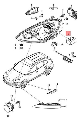 Genuine PORSCHE Cayenne 92A Repair Kit Headlight 95863112100 | eBay
