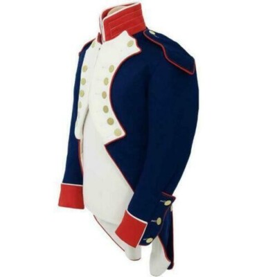 New Men's Reproduction Blue British Napoleonic Uniform Blue Wool Coat ...