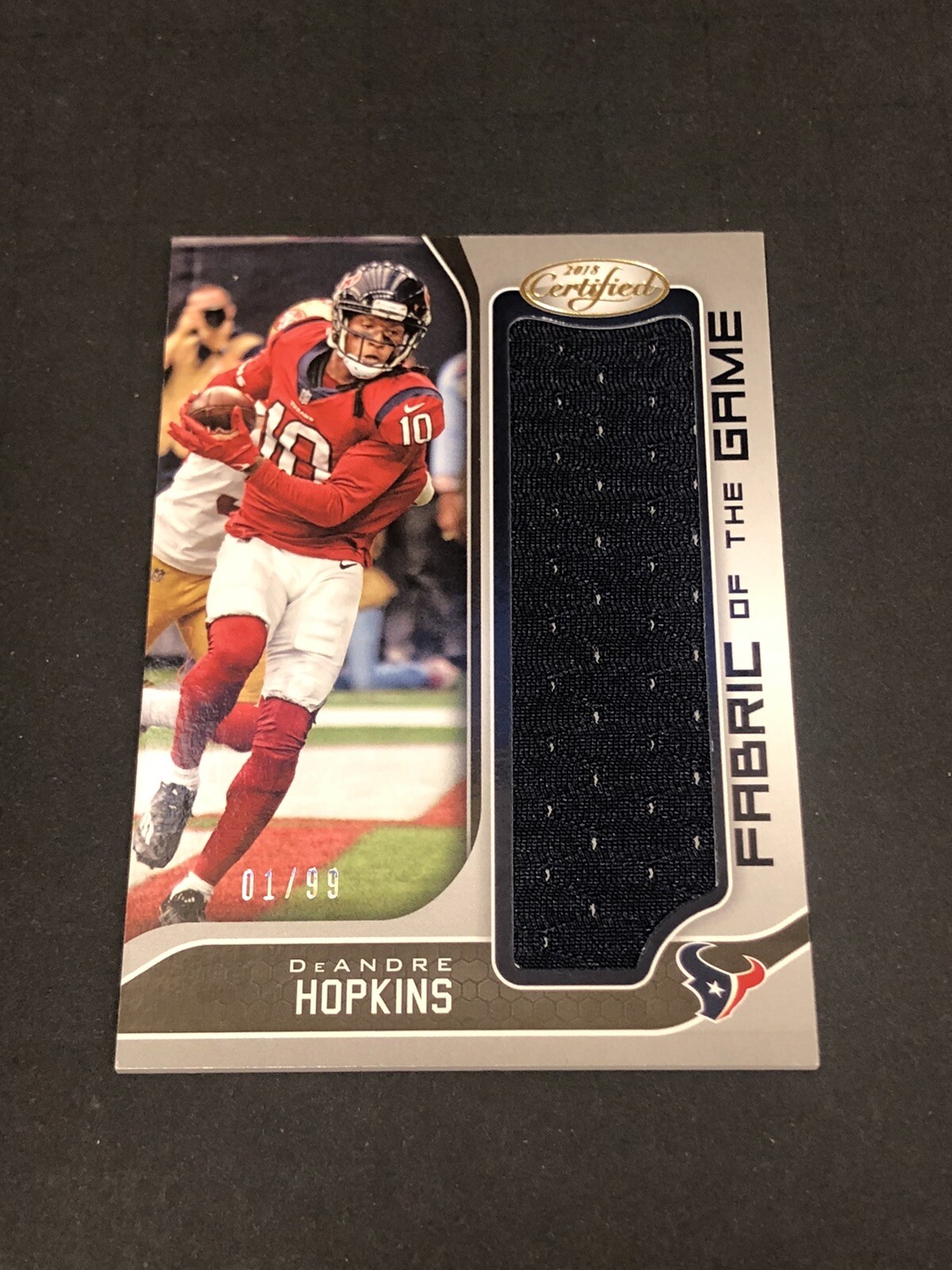 2019 Certified Football Fabric Of The Game DeAndre Hopkins 01/99 | eBay
