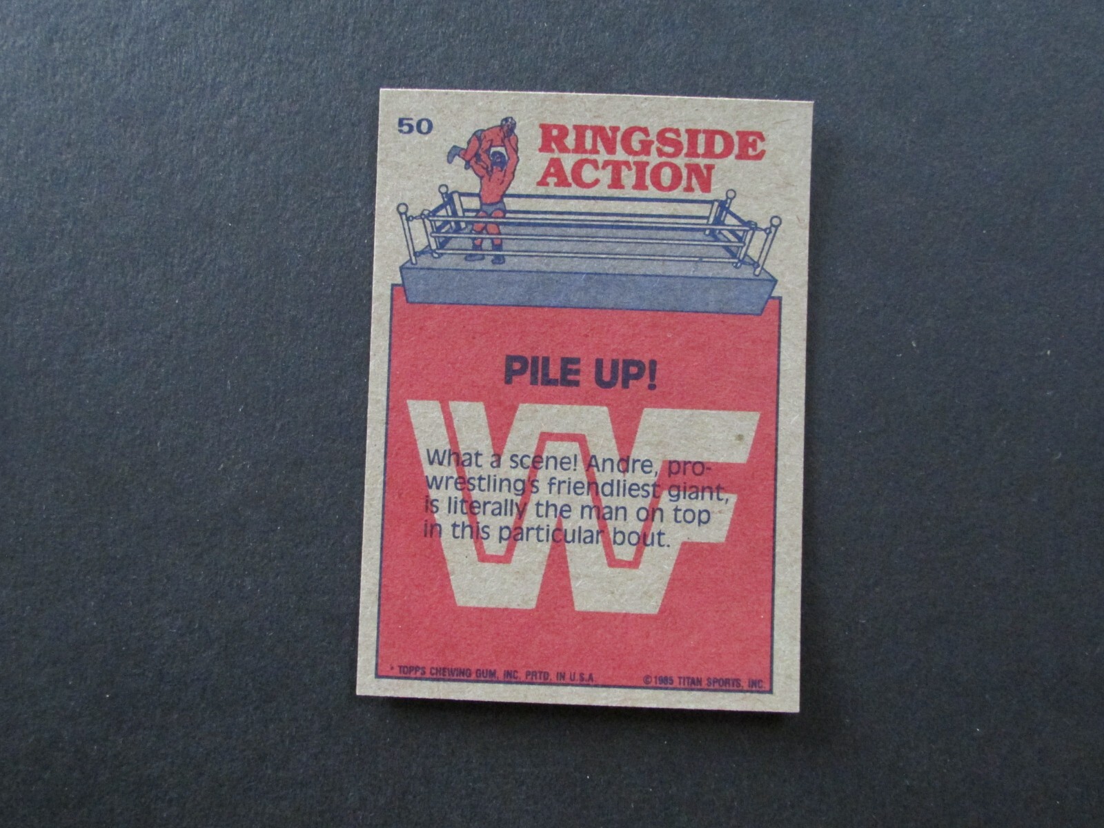 1985 Topps WWF Card #50 Pile Up! w/ Andre The Giant | eBay