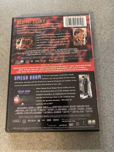 Omega Doom + Blind Fury - Rutger Hauer Double Feature (DVD, 2000) Hard ...