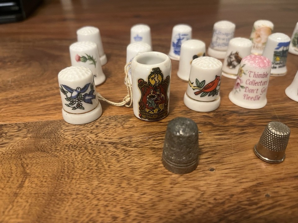 21 X China And Metallic Floral Thimbles - Mixed Brands | eBay