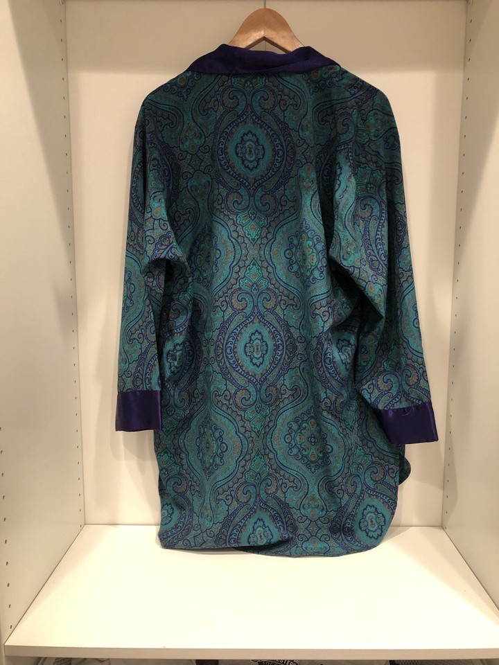 VINTAGE Victoria's Secret Gold Label Paisley Teal/Purple Paisley Robe ...