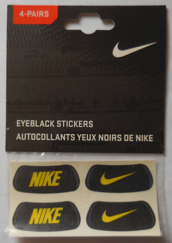 Nike EyeBlack Stickers Men Set of 4 Pairs Black With Yellow | eBay
