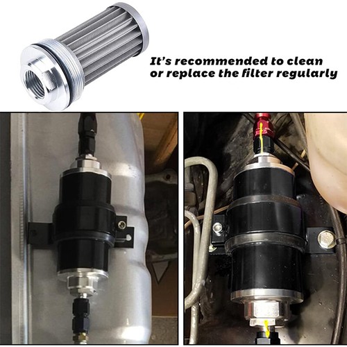 Inline 100 Micron Fuel Gas Filter 6AN 8AN 10AN Adapter Universal 50MM ...