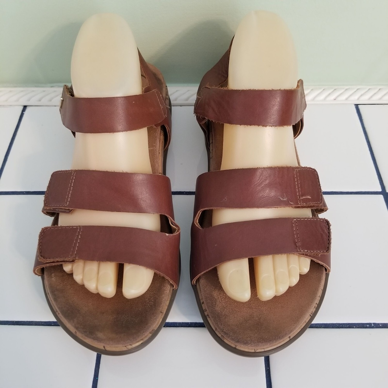 Vionic 8.5 Brown Comfort Shoes Leather Sandals COLLEEN - Gem