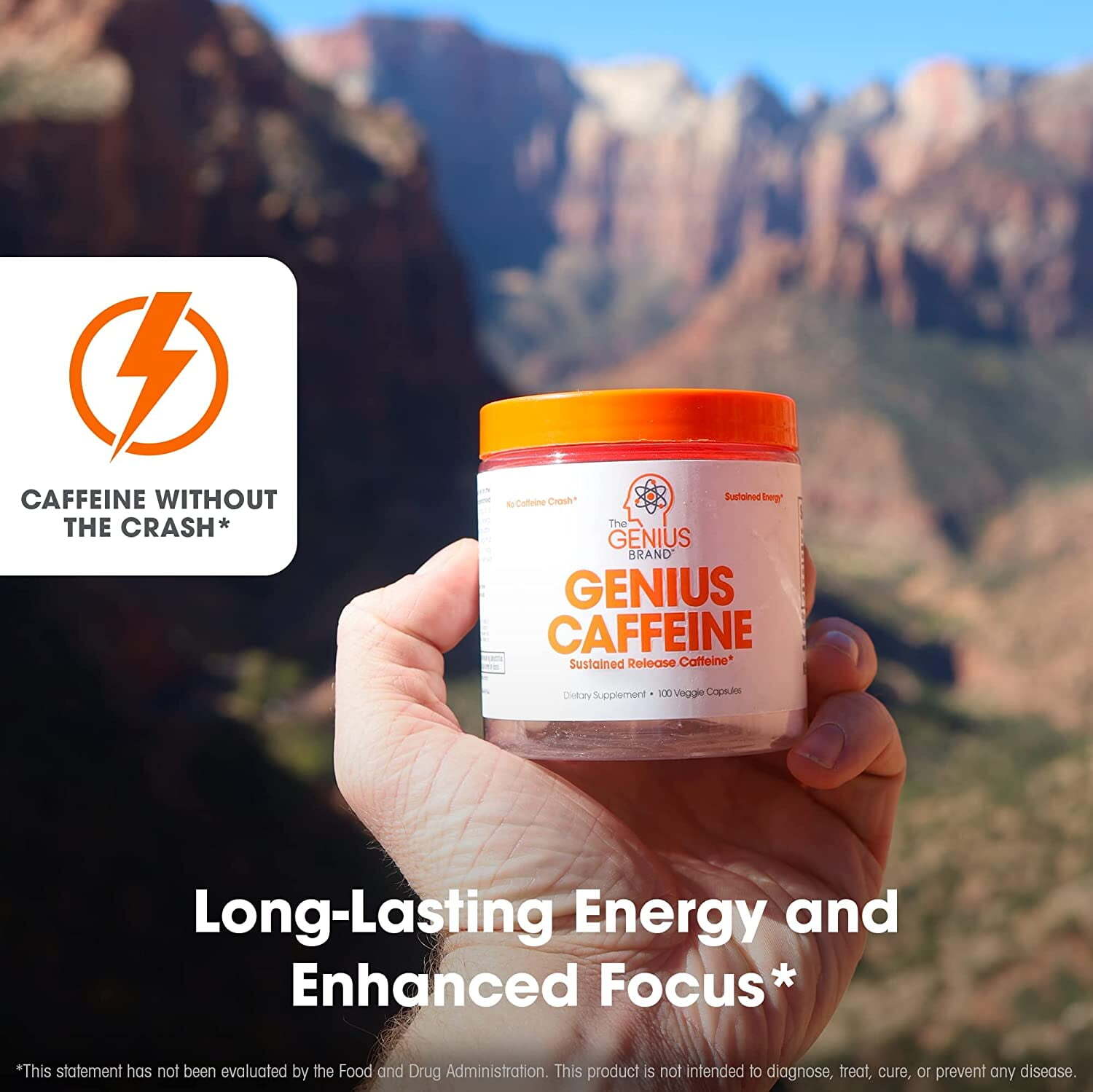 The Genius Brand Caffeine Pills Sustained Energy and Focus Supplements ...