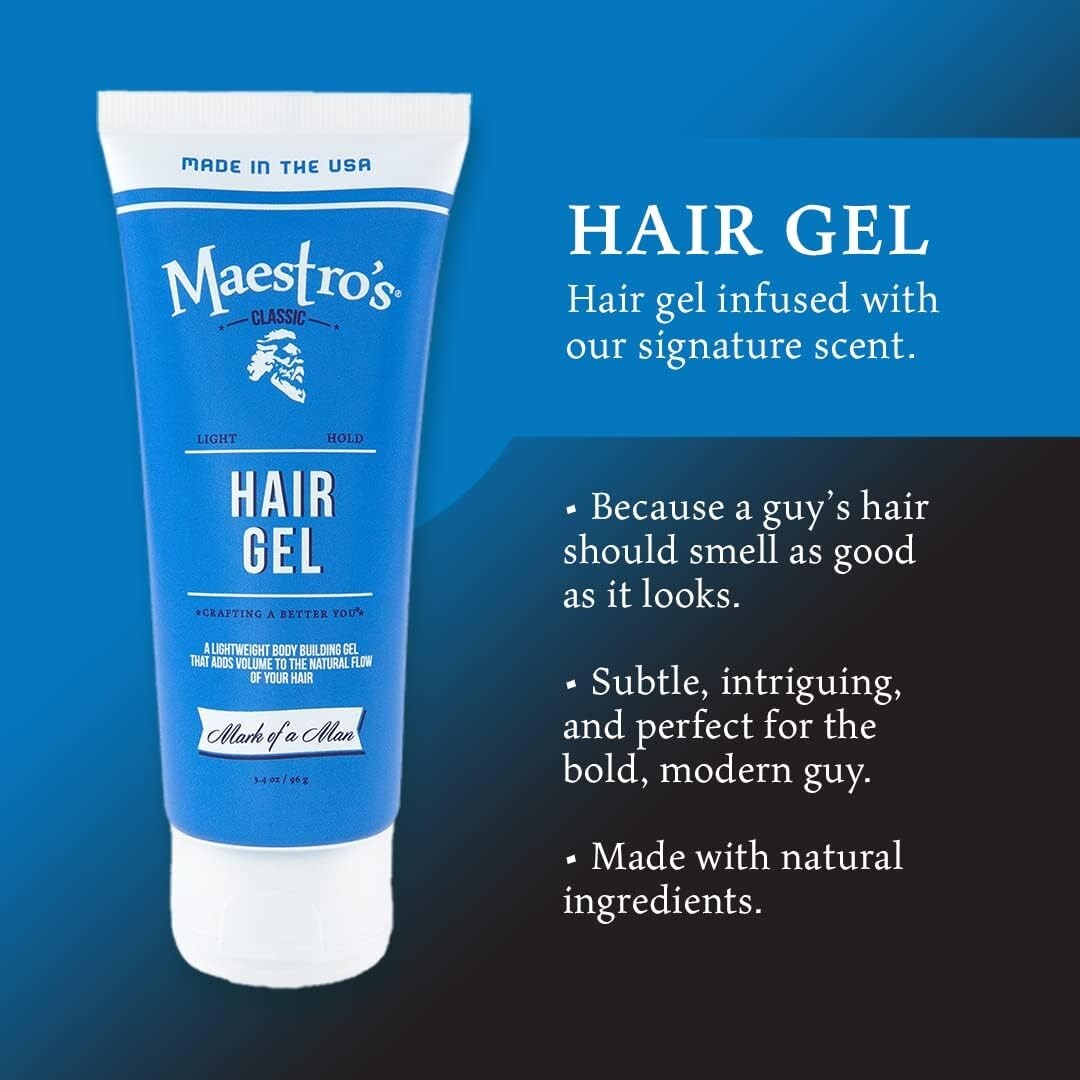 Maestro's Classic Hair Gel- Mark of a Man blend, 3.4 Ounce | eBay