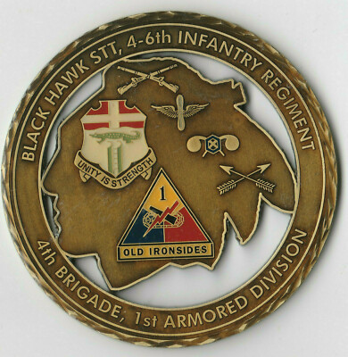 BLACK HAWK STT 4-6Tth INF REGT 4TH BDE 1ST DIV HIGHLANDERS Coin 3"DIA ...