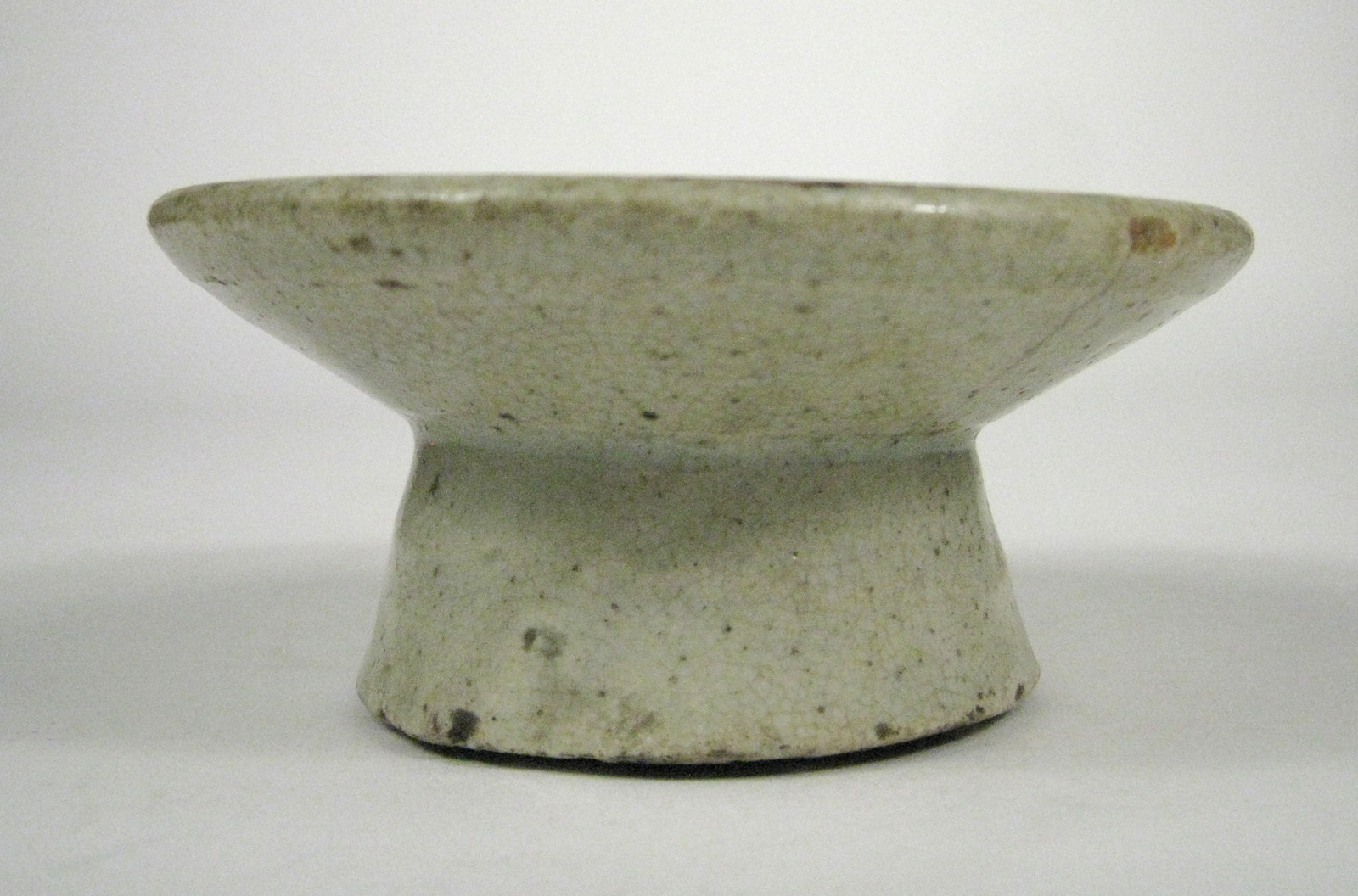 Asian Ceramic Bowl Stand Pottery Clay White Glazed Earthenware Footed ...