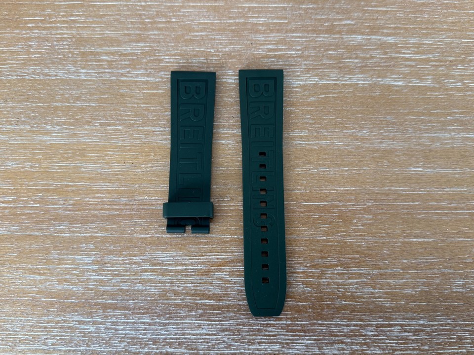 %100 Authentic Breitling Green Diver Pro Green Rubber Strap 22-20 188SS ...