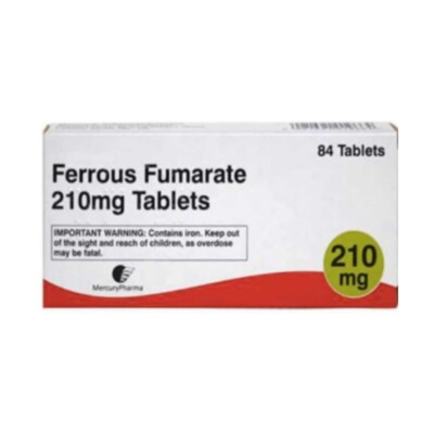 Ferrous Fumarate 210mg x 84 Iron Tablets | Anemia Iron Deficiency ...