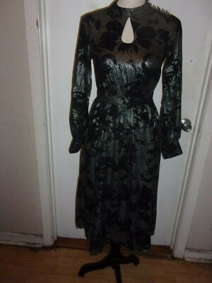 Modcloth Mesh Dress Long Sleeve Black & Silver sizes XXS, S, M (B146 ...