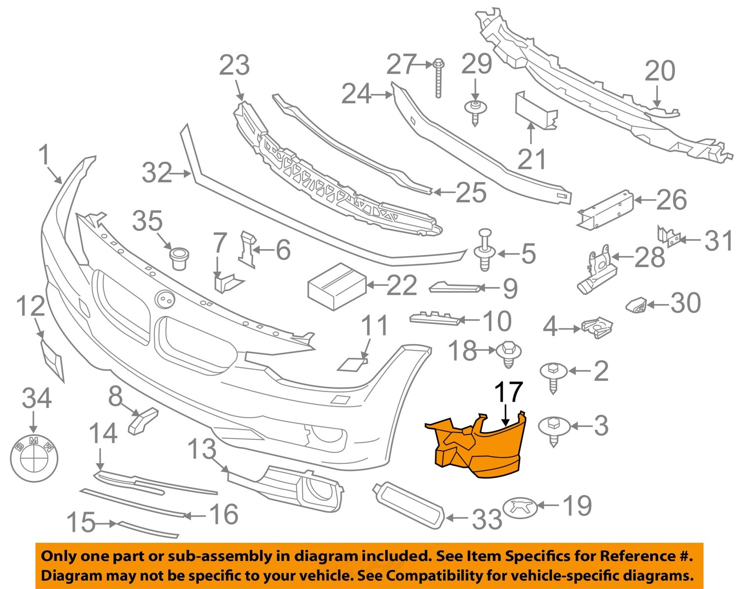 Genuine+BMW+328i+Front+Bumper+Support+Panel+OEM+51117266198 for sale ...