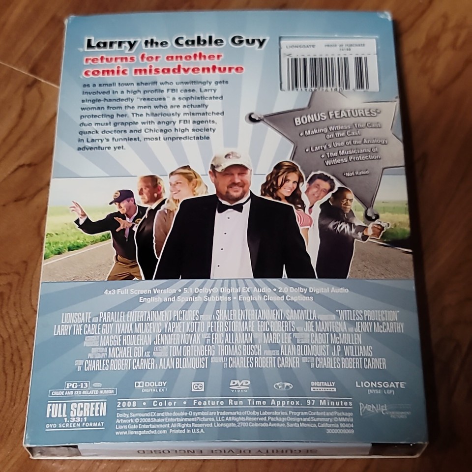 Witless Protection ~ Full Screen Edition DVD New Sealed~ Larry The ...