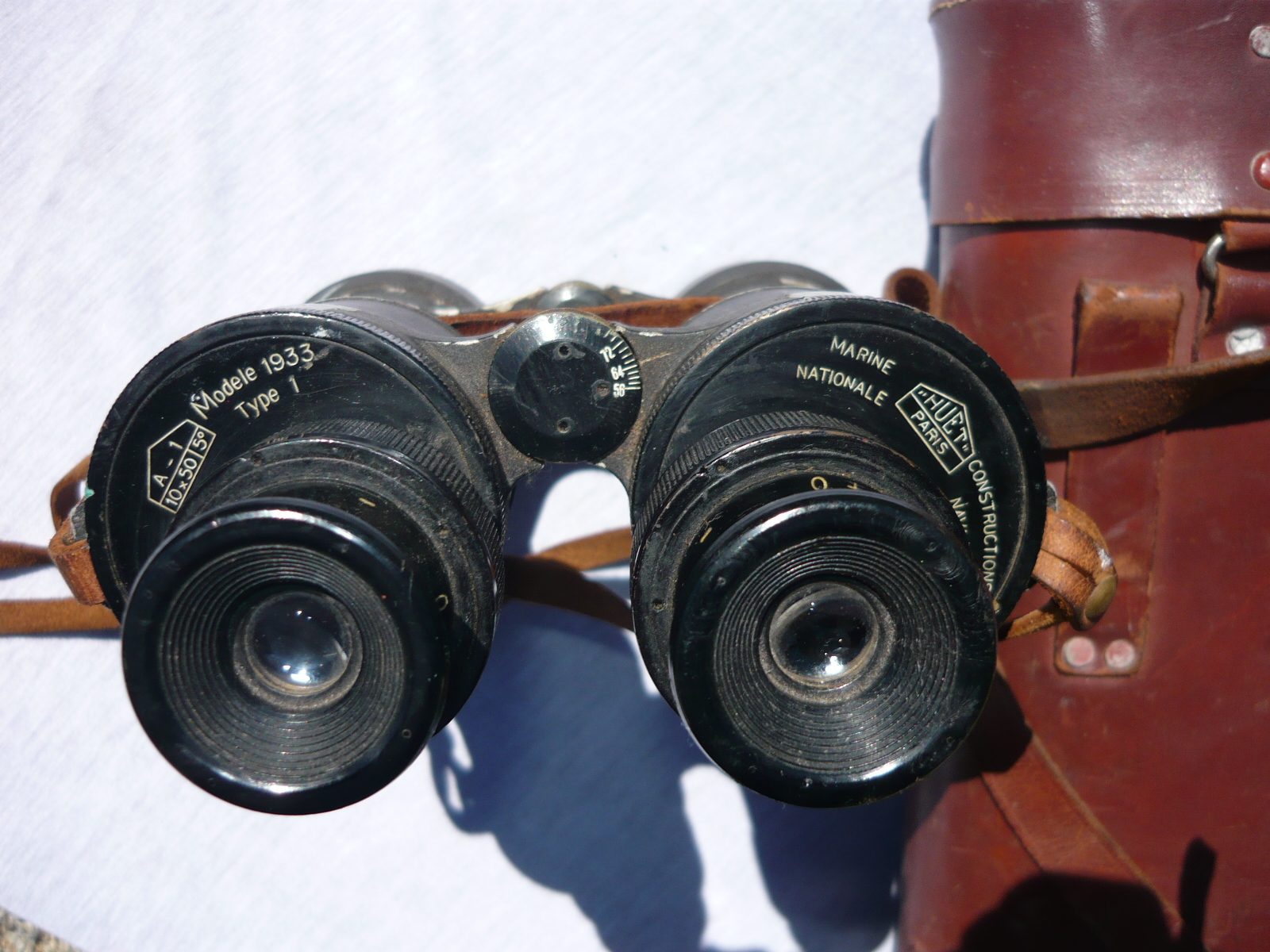 RARES JUMELLES 1933 HUET PARIS 10 x 50 MARINE + ETUI CUIR à voir ...