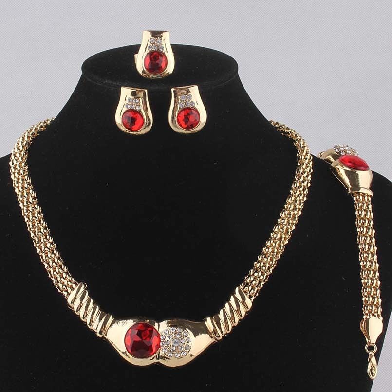 Gold Filled Gem Crystal Rhinestone 4 And 3 Piece Jewelry Set | eBay