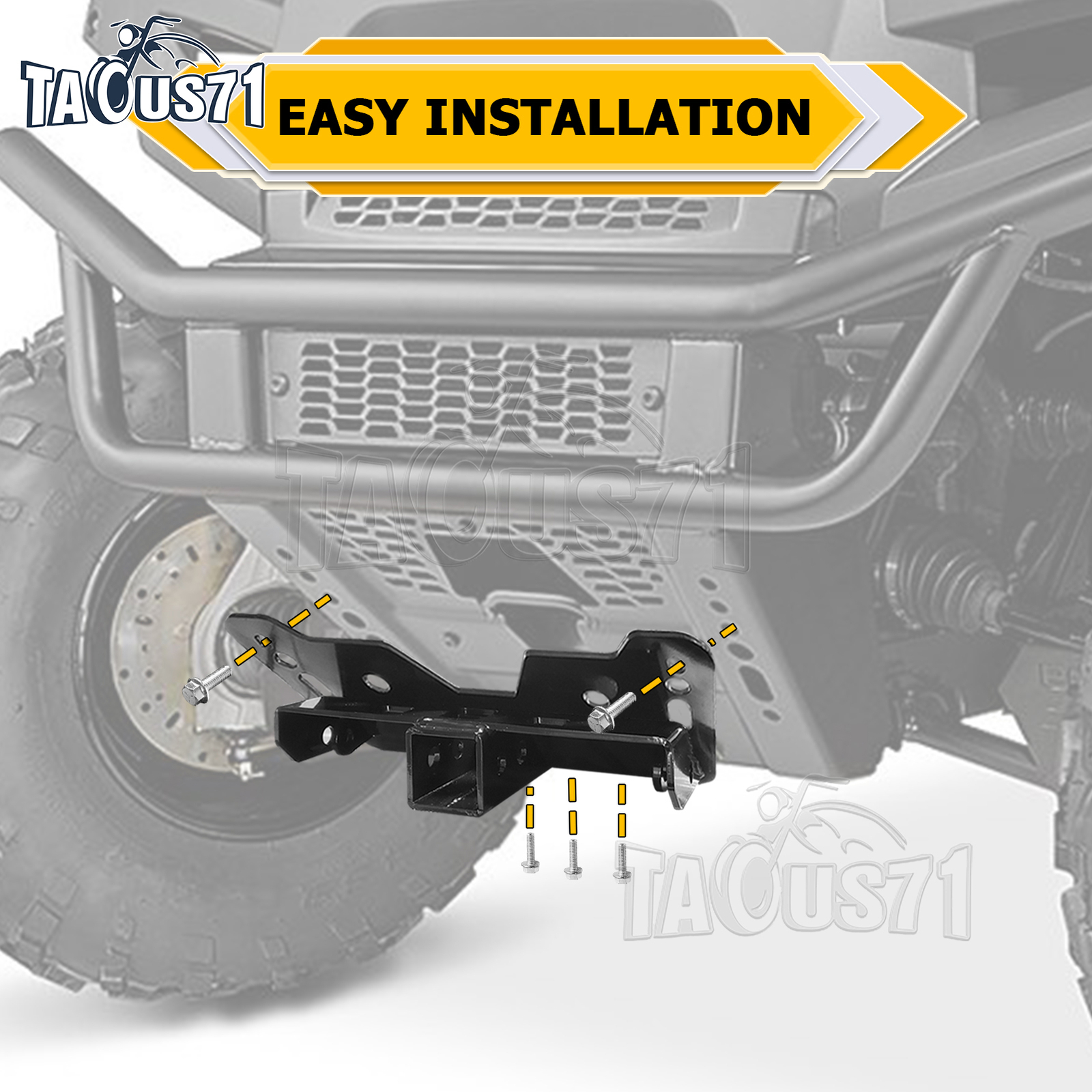 Lower Steel 2" Receiver Hitch Plow Mount For Polaris Ranger 500 570 800 ...