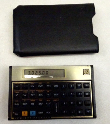 HP Hewlett Packard 12C Financial Calculator Vintage + Case LED Display ...