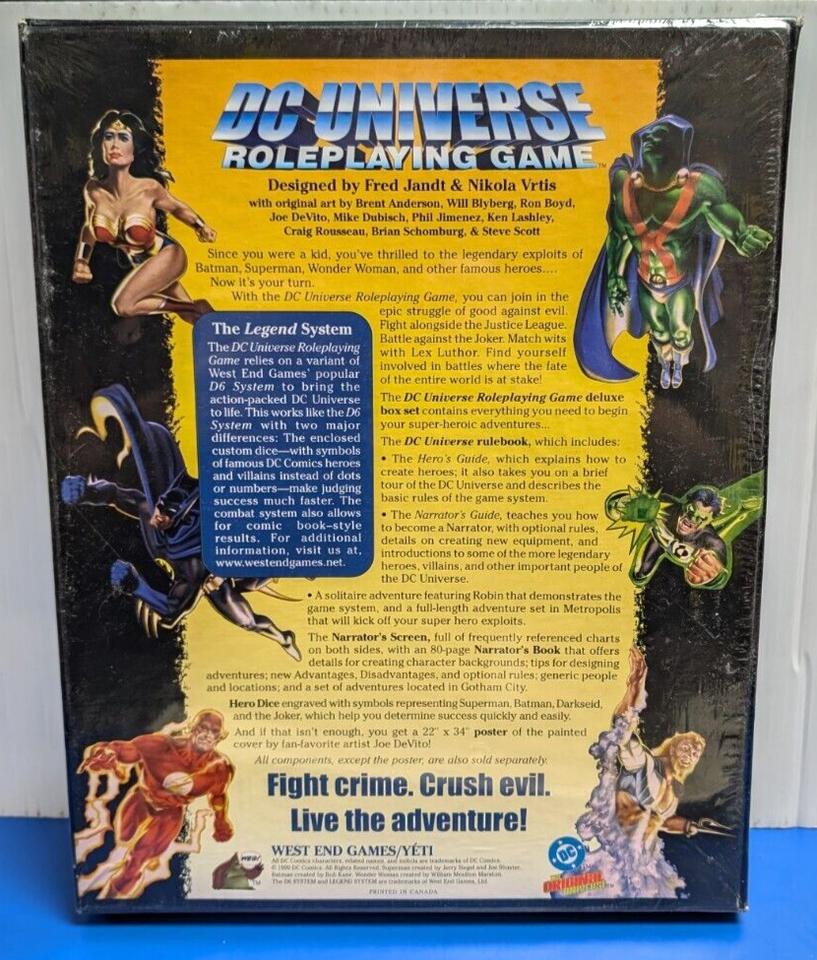 DC UNIVERSE ROLEPLAYING GAME DELUXE BOX SET 1999 SEALED NEW | eBay