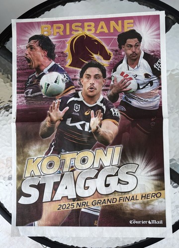 Double Sided Poster Brisbane Broncos Katoni Staggs Romy Teitzel NRL ...