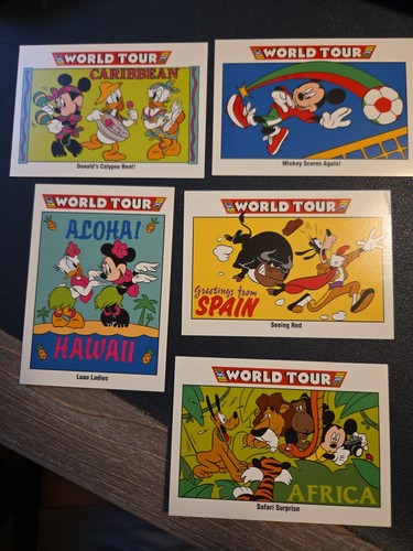 1991 Disney World Tour Set of 9 Destination Cards Mickey Donald Goofy ...