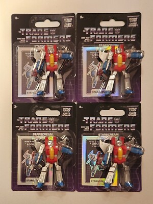 LOT OF 4 TRANSFORMERS STARSCREAM MINI FIGURE WITH CARD 2024 JUST PLAY ...