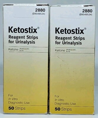 Ketostix Reagent Strips Urinalysis #2880 Ketones Glucose 100 Strips Exp ...