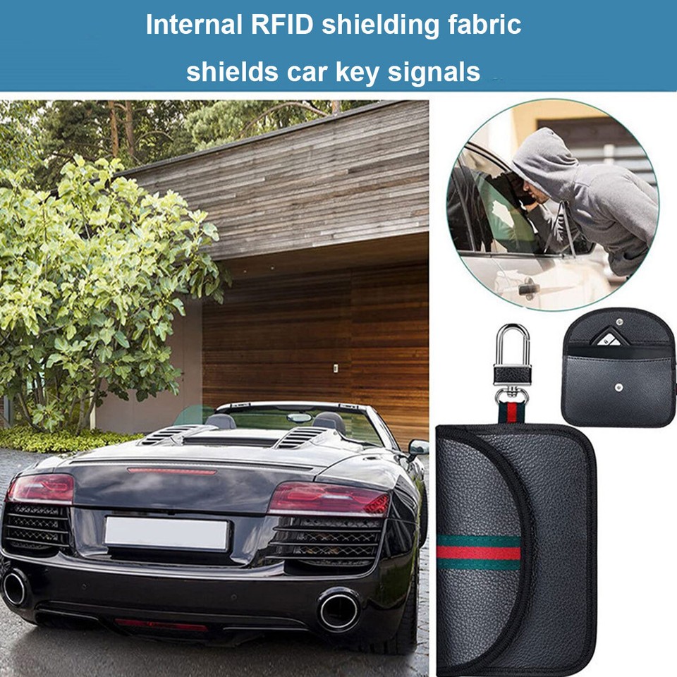 2x Car Key Signal Blocker Case Faraday Cage Fob Pouch Keyless RFID ...