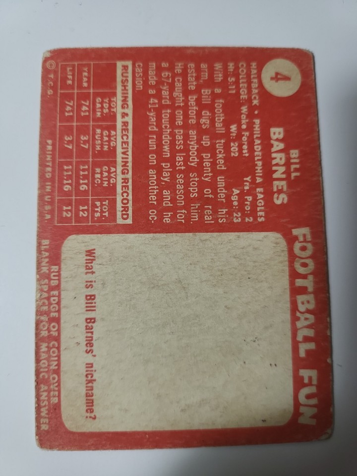 1958 Topps Bill Barnes card #4 | eBay