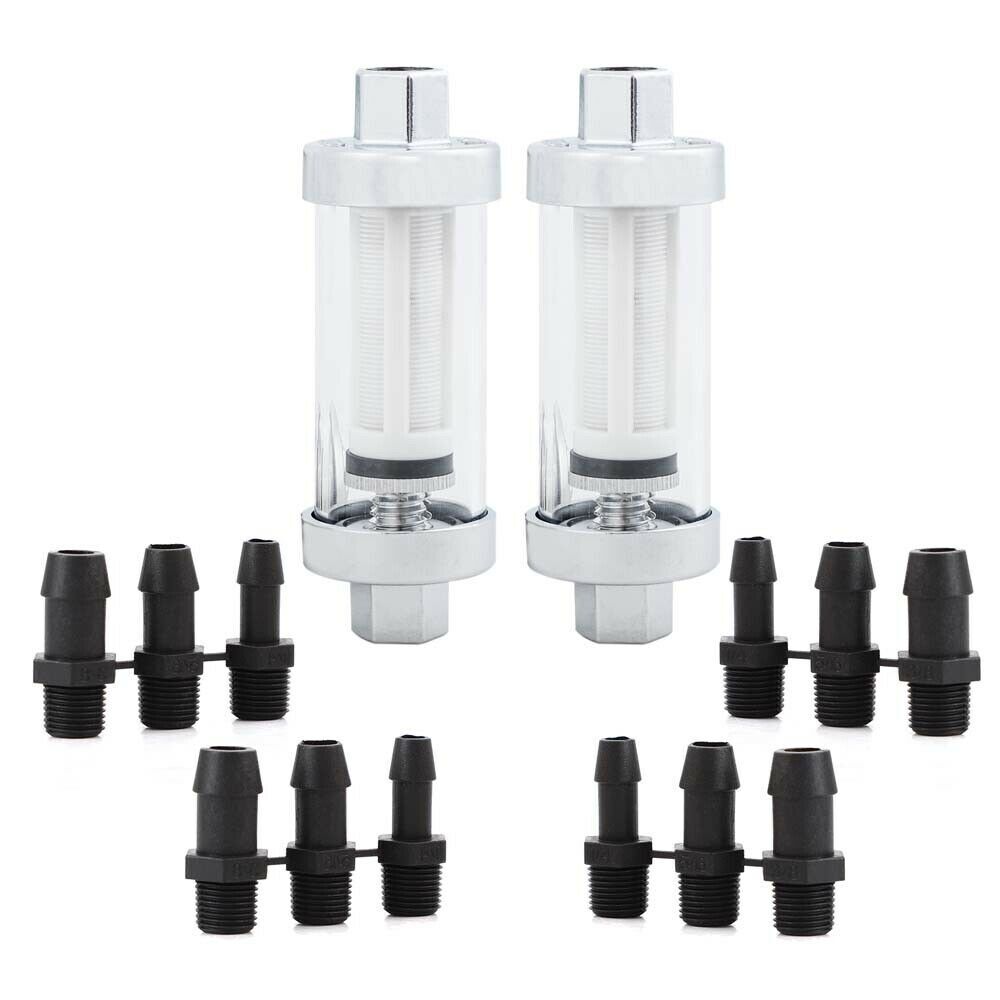 2Set Inline Reusable Motorcycle Glass Fuel Filter Gas Petrol Screen ...