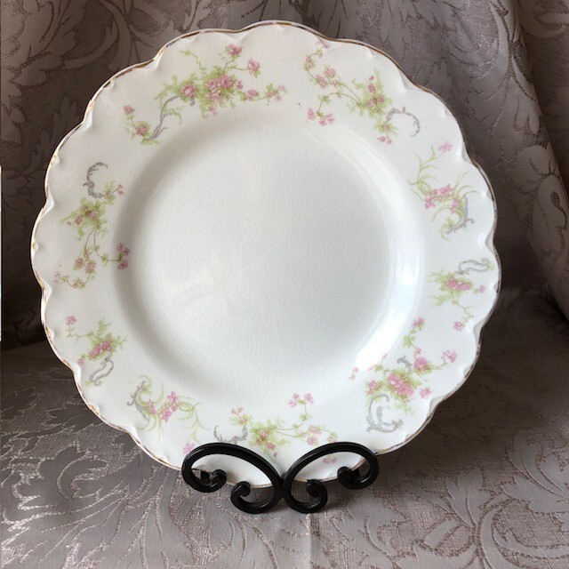 Antique Johnson Bros Pink Flowers Round 10" Plate "The Baroda" Pattern ...