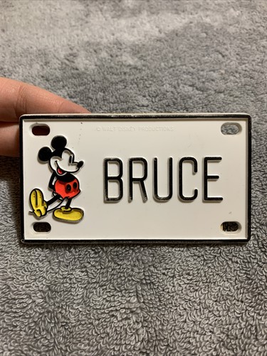 Vintage BRUCE Name License Bike Plate Walt Disney Mickey Mouse Vanity ...