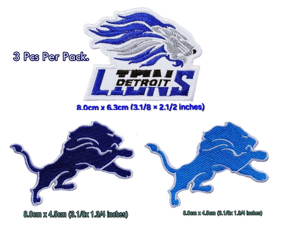 Detroit-Lions Football Embroidery Patches Iron,Sew (Select options) Thai by USPS | eBay