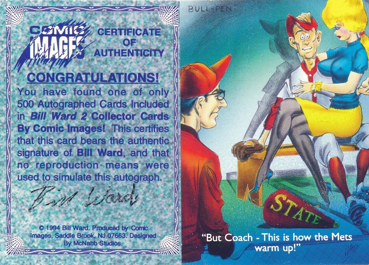 COMIC IMAGES BILL WARD 2 BLACK INK AUTOGRAPH CARD RARE | eBay