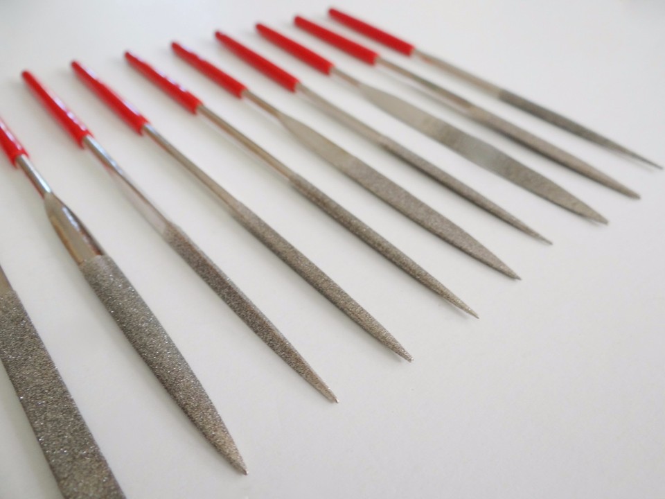 10pc 5.5" Diamond Needle File Set 3mm x 140mm x 70mm Carving Ceramics ...